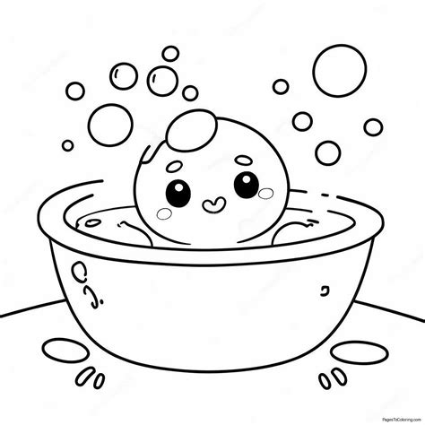 Cute Bubble Bath Scene Coloring Page 2392 2025