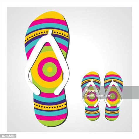 여름 플립 플롭의 다채로운 세트 벡터 일러스트 스톡 일러스트레이션 우크라이나 플립 플롭 아이콘 슬리퍼 해변 해변 0명에 대한 스톡 벡터 아트 및 기타 이미지 Istock