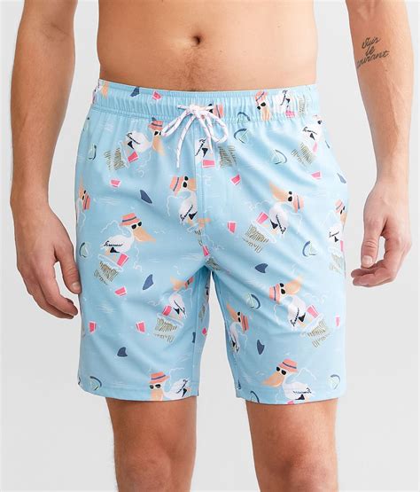 Departwest Pelican Stretch Swim Trunks Mens Swimwear In Light Blue