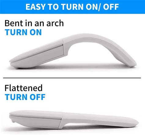 Wireless Foldable Arc Mouse Folding Bluetooth Touch Mice White Bigamart