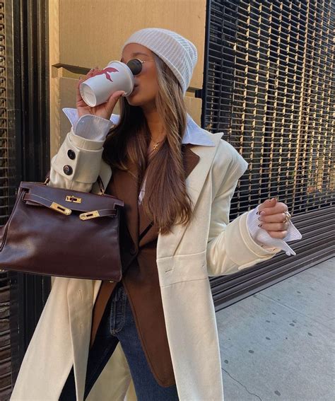 Danielle Bernstein On Instagram Layered Lapels ☕️ Outfit Transparency Attire Coat Ted