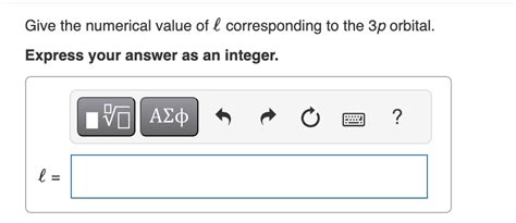 Solved Give The Numerical Value Of Ell Corresponding Chegg Com