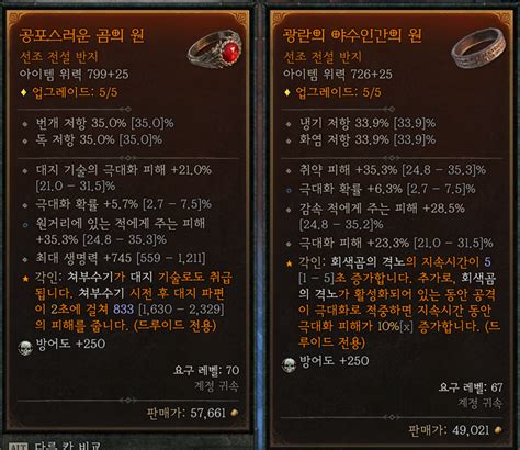 디아블로4 인벤 곰드루 반지가 너무 고민됩니다 디아블로4 인벤 드루이드 게시판