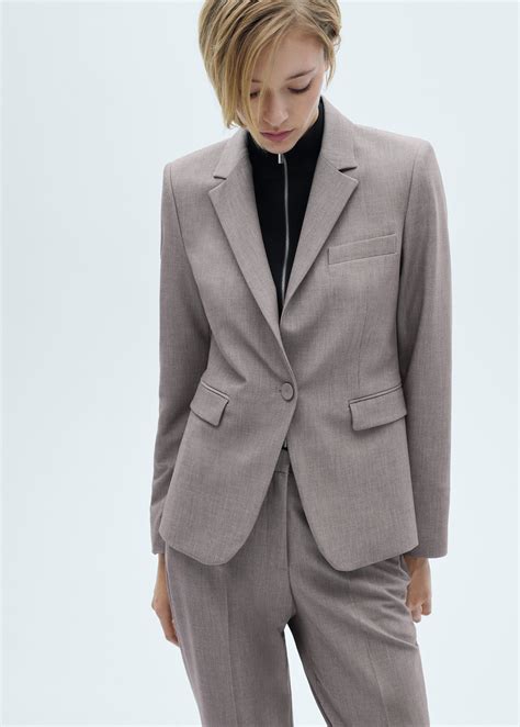 Straight Fit Suit Jacket Women Mango Usa