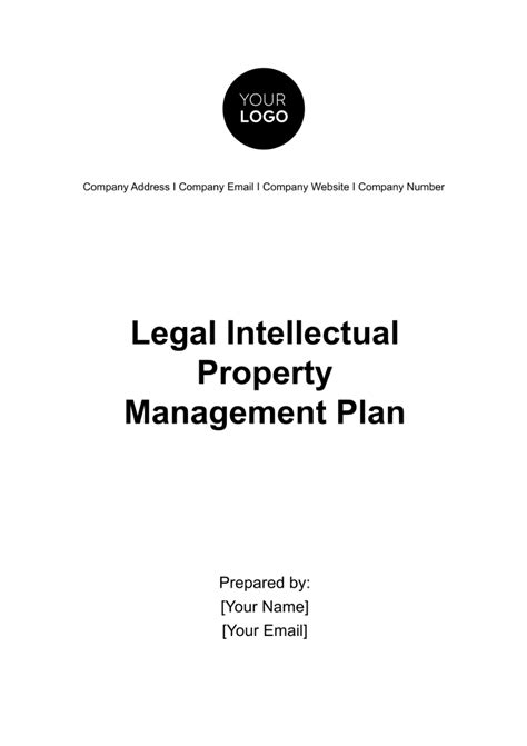 Free Legal Intellectual Property Management Plan Template To Edit Online