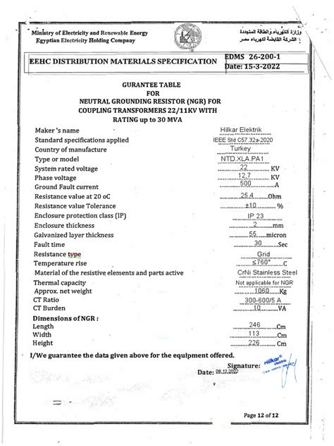 Ngr Specs Pdf Electrical Resistance And Conductance Volt