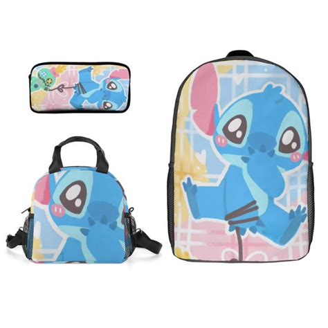 Backpack Cute Stit Ch With Lunch Box Pencil Bag 3set For Men Women