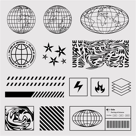 Streetwear Fashion Design Elements Retro Futuristic Design Element