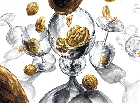 호두 와인잔 기초디자인 커뮤니케이션디자인 미술 구도 갤러리