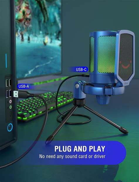 fifine micrófono usb para juegos y altavoz de computadora micrófono de