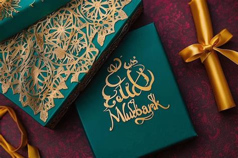 Premium Photo Eid Mubarak Text Beside The Eid T Boxes