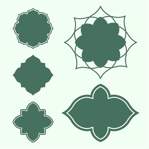 Premium Vector Five Arabic Islamic Shape Collection