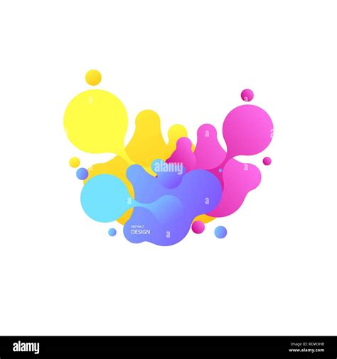 Abstract Geometric Shapes Liquid Gradient Banners Isolated On White Fluid Vector Background