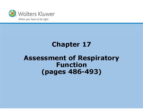 Chapter 17 Post Assessment Of Respiratory Function PDF Chapter 17