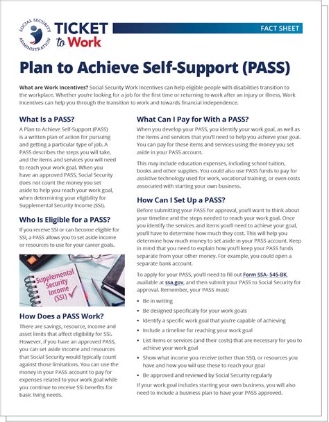 Plan To Achieve Self Support Pass Choose Work Ticket To Work
