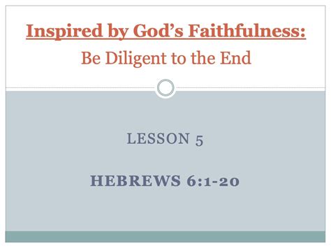 Hebrews Lesson Index