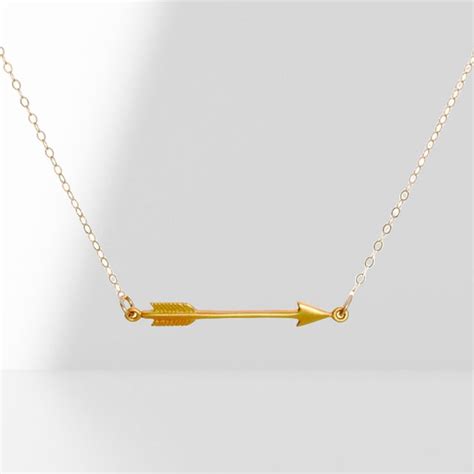 Gold Arrow Necklace Etsy
