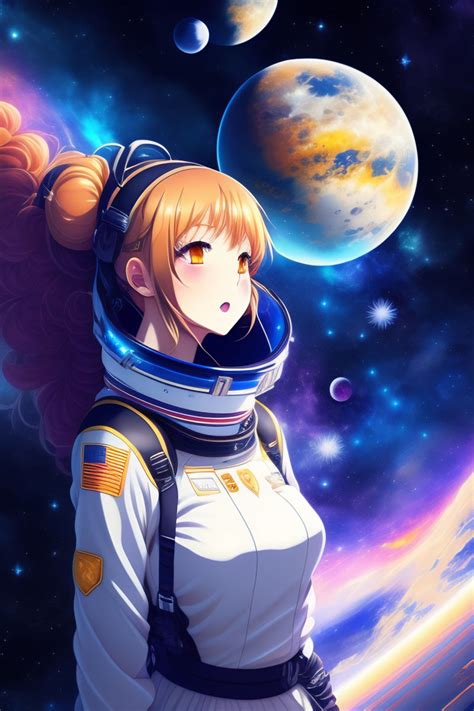 Anime Girls In Space Suit Animoe