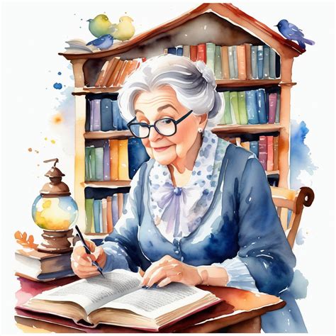 Whimsical Old Lady Clipart Joyful Old Age Woman Grannies Clip Art