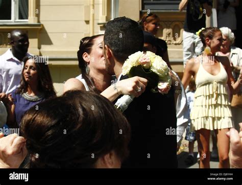 Anna Maria Lagerblom And Bushido Leaving The Registry Office In Zehlendorf After Getting Married