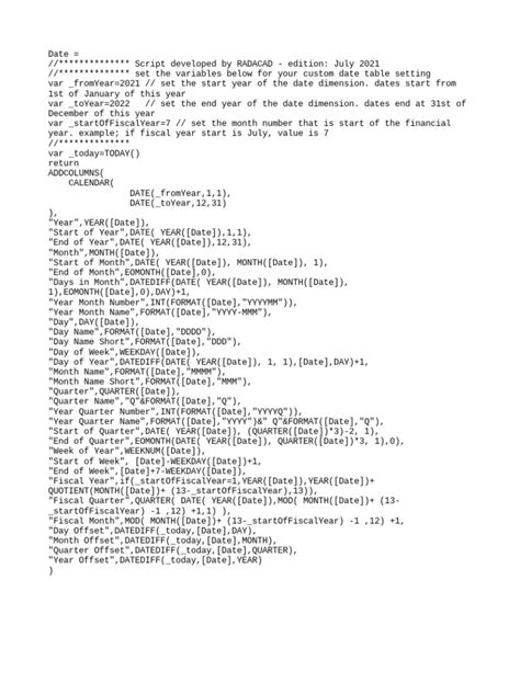 Date Dax Query Pdf Teaching Methods And Materials Computers