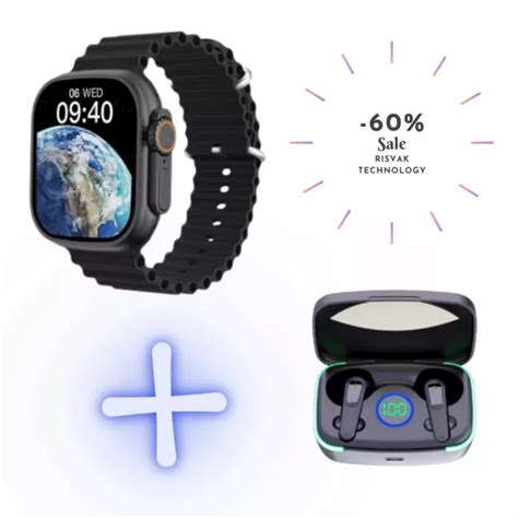 Combo Reloj Ultra U8 Smartwatch Audifonos Con Power Bank Generico