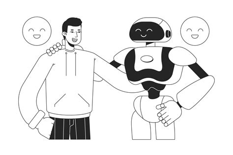 Ai In Everyday Life Black And White Concept Vector Spot Illustration Editable 2d Flat