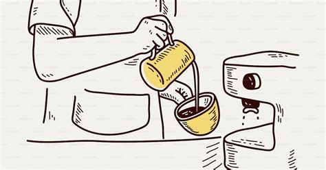 커피 한 잔을 따르는 사람의 그림 벡터 Unsplash의 바리스타 이미지