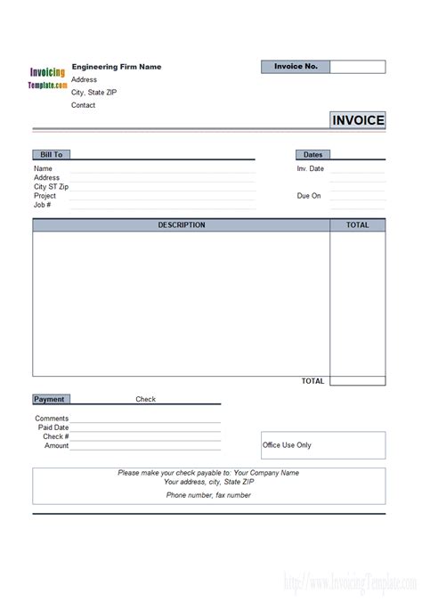 Engineering Invoice Template