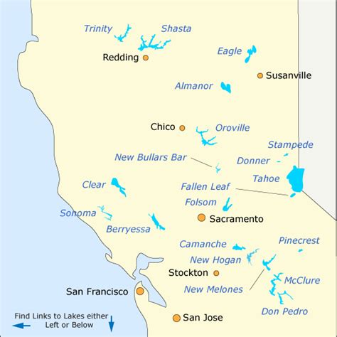 Map Of Northern California Lakes