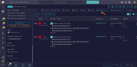 Find Similar Alerts Or Cases Thehive 5 Documentation