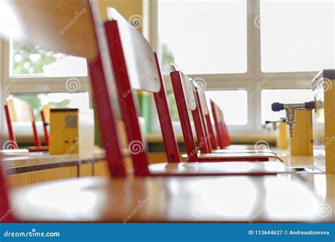 Empty Science Laboratory Classroom Education Stock Image Image Of Science Copy 113644627
