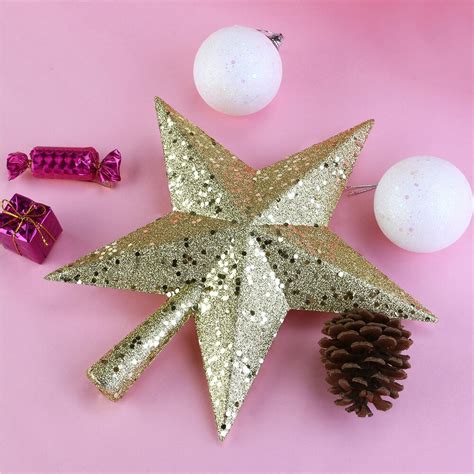 Nicexmas Inch Treasures Gold Glittered Mini Star C Vicedeal
