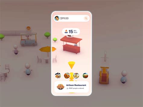 Street Food Market App 3d Concept Web App Design Minimal Web