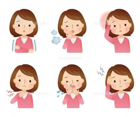 女性 体調不良 セット イラスト素材 2973659 フォトライブラリー Photolibrary