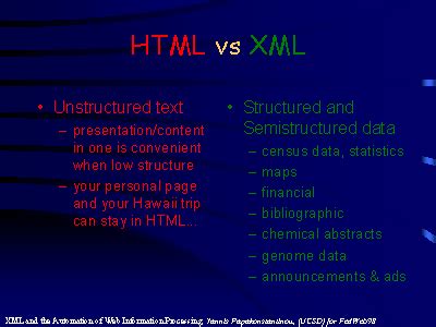 Html Vs Xml Text Structure Infographic Presentation