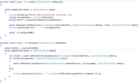 Websocket Server Using Listener And Client With Clientwebsocket