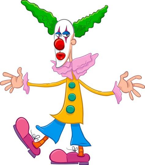 Personaje De Payaso De Circo De Dibujos Animados Vector Premium