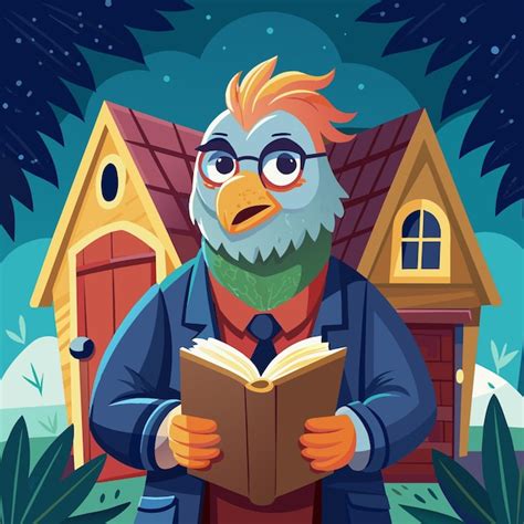 Premium Vector Buzzard Eagle Indignant Reading House Vector