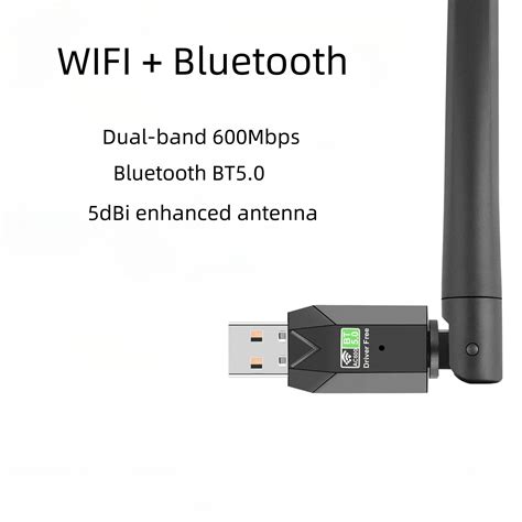 Безжичен адаптер Wifi 5 Bluetooth 5 0 Usb интерфейс 600 Mbps за