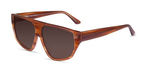 Bruno Aviator Striped Brown Frame Prescription Sunglasses Eyebuydirect