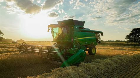 A Johnsons John Deere T I Cutting Winter Barley K YouTube