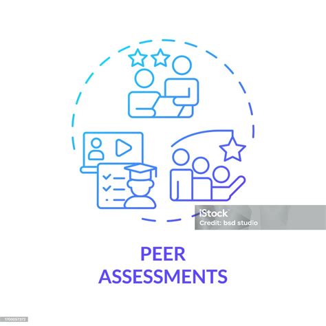 2d Gradient Thin Linear Icon Peer Assessments Concept Stock