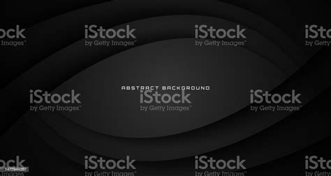 3d Black Geometric Abstract Background Overlap Layer On Dark Space With