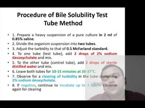 BILE SOLUBILITY TEST YouTube