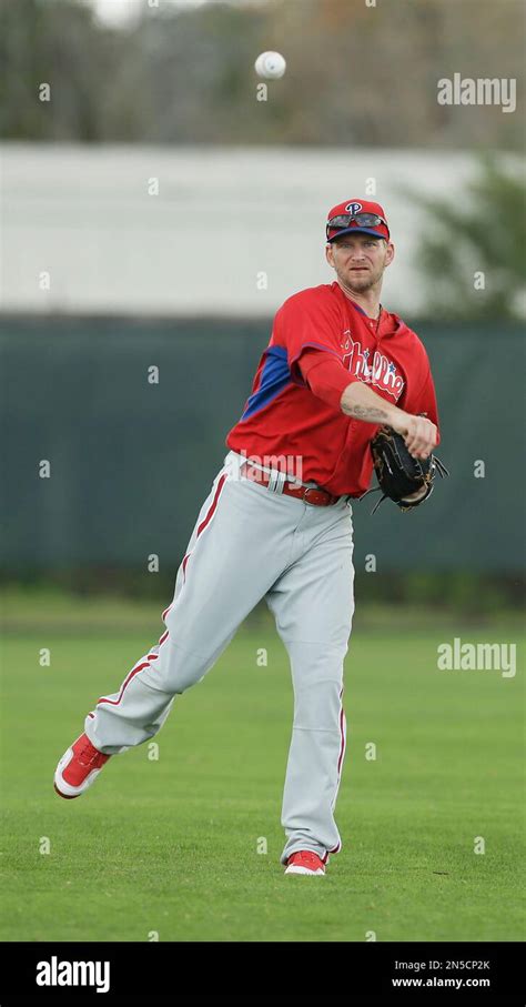 Philadelphia Phillies Pitcher Aj Burnett Throws In The Outfield
