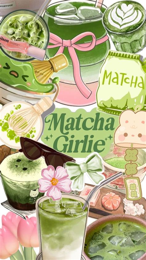 Matcha Girlie Green And Pink Wallpaper Aesthetic Cute Wallpapers