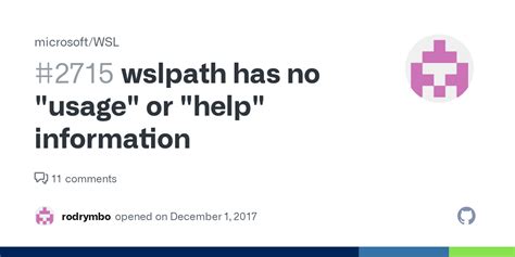 Wslpath Has No Usage Or Help Information · Issue 2715 · Microsoftwsl · Github