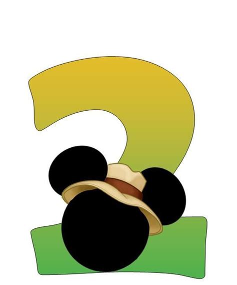 Šablona papírový číslo Mickey Mouse in Mickey birthday Safari Mickey