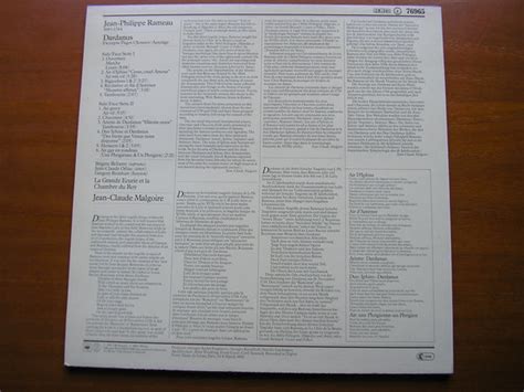 Rameau Dardanus Excerpts Soloists La Grande Ecurie Et La Chambre Du Kingsway Hall Classical